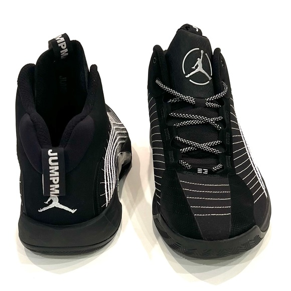 Nike | Shoes | Nike Jordan Jumpman Black Metallic Silver Mens ...